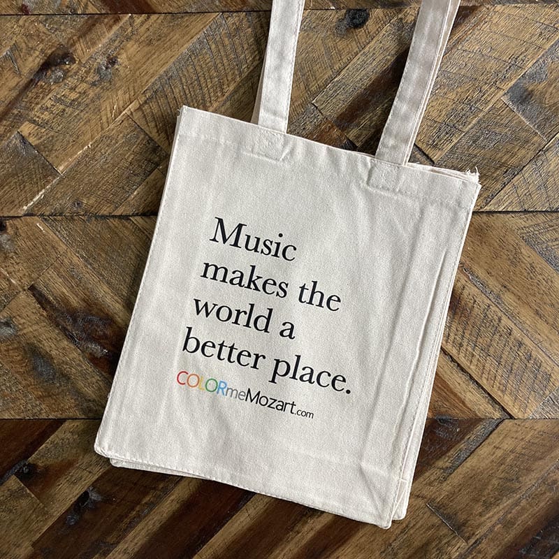 Tote Bag "Music Makes the World a Better Place" - Color Me Mozart